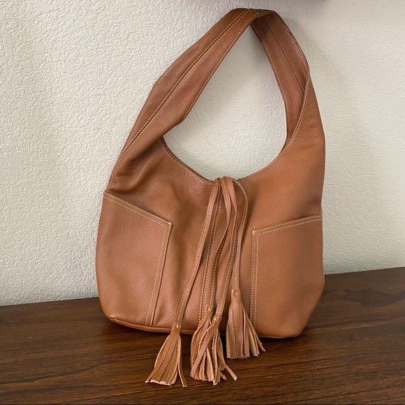 Laggo | Bags | Brown Tan Leather Tassel Bohemian Fringe Havana Carryall ...